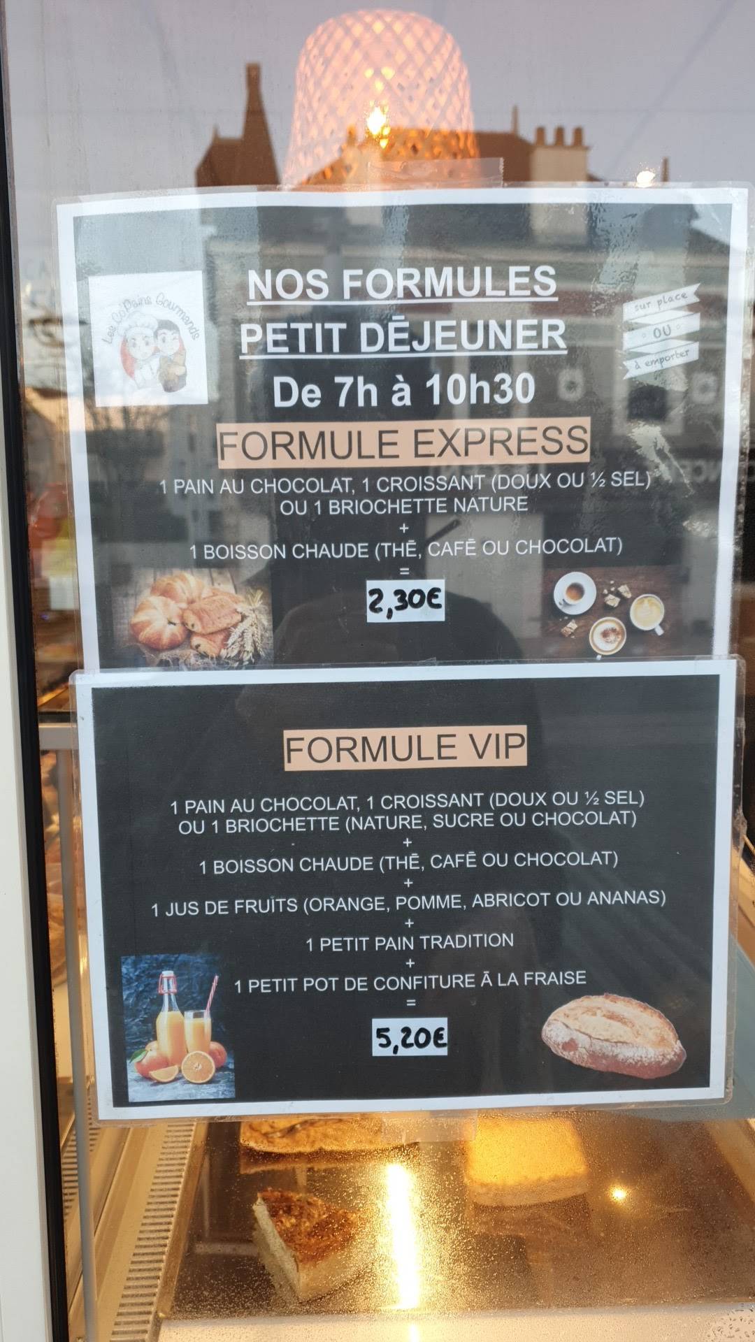 Menu au Les Co'Pains gourmands - Boulanger Artisan Pâtissier restaurant ...