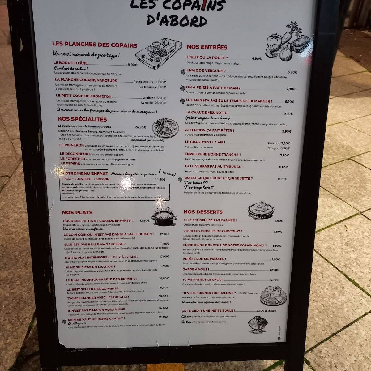 Menu au Les Copains d'Abord restaurant, Mâcon