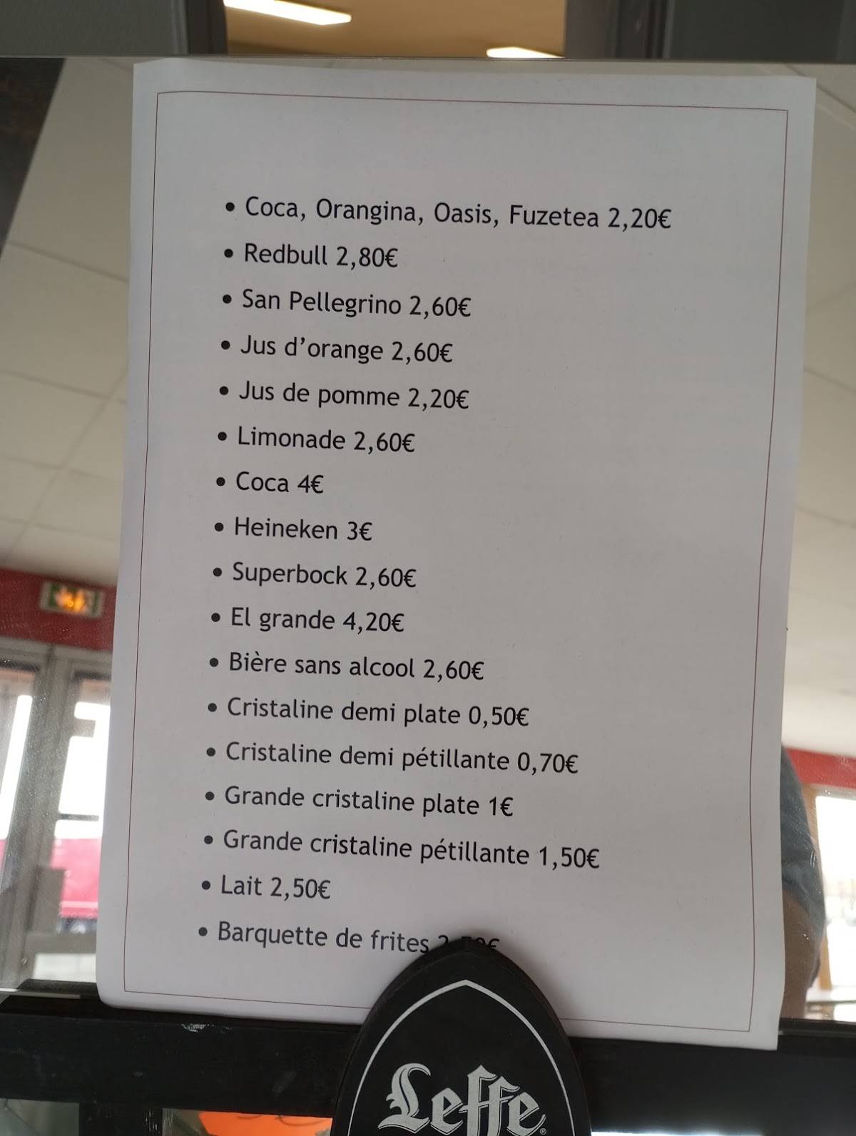 Menu au Les Routiers restaurant, Vivonne, Le Champs du Chail