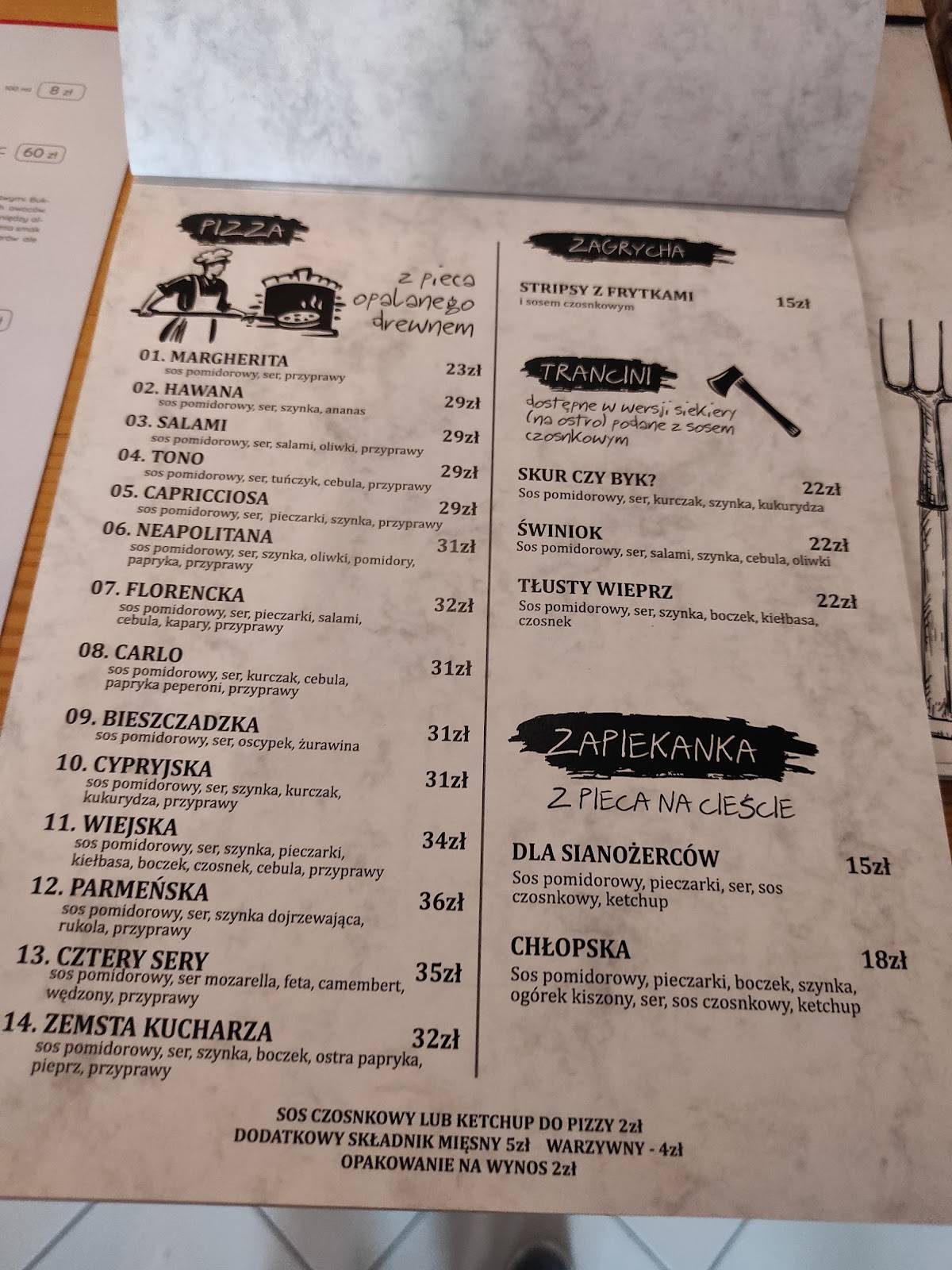 Menu at Kurna Chata Lesko PIZZERIA&PUB, Lesko