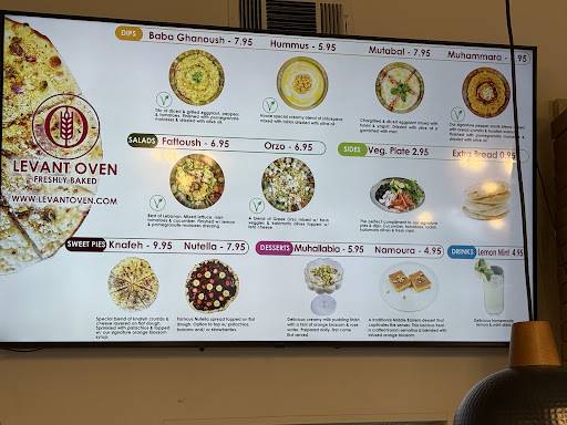 Menu at Levant Oven restaurant, Marietta