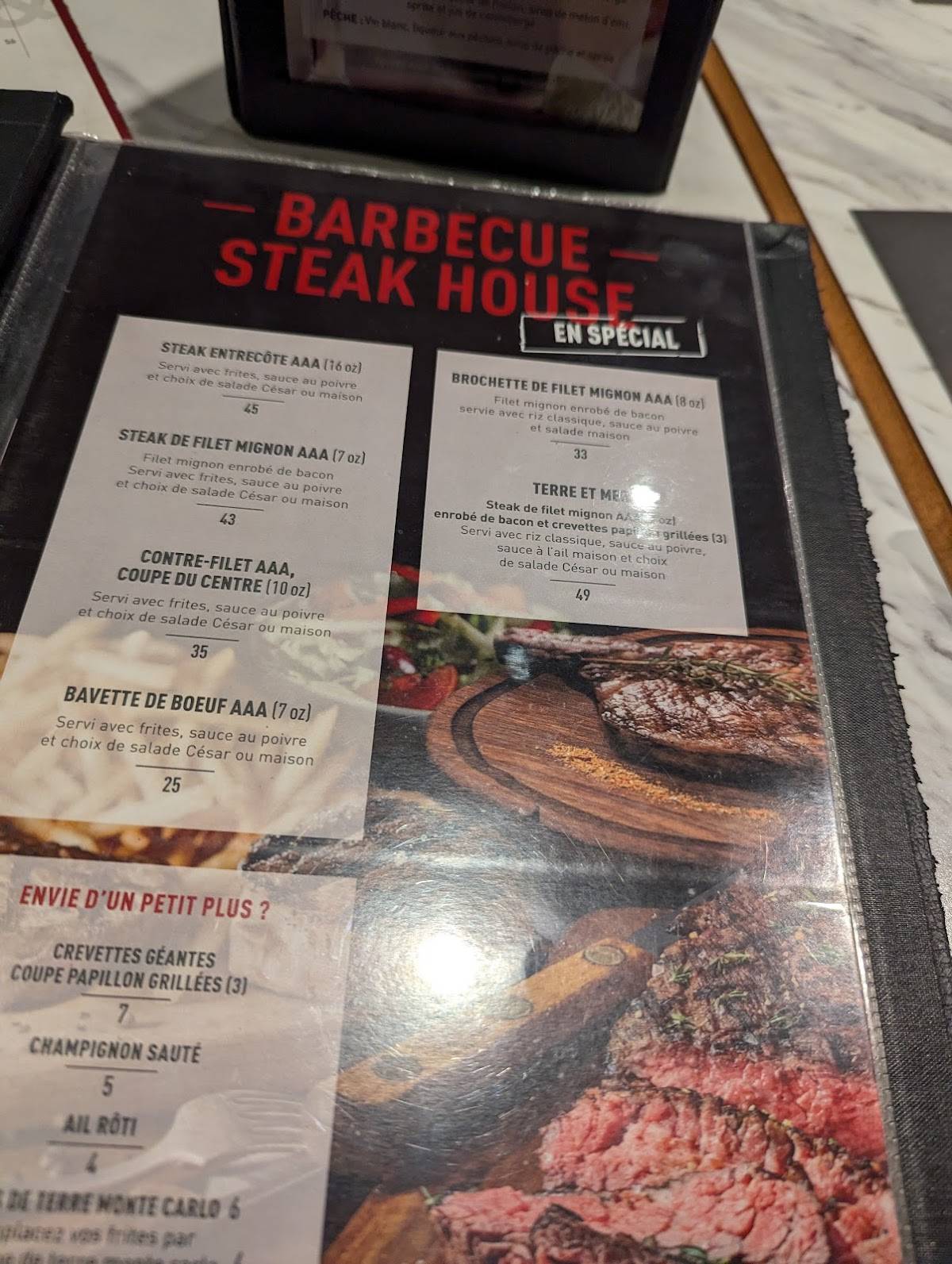 Menu au Barbies Resto Bar Grill - Lévis, Levis