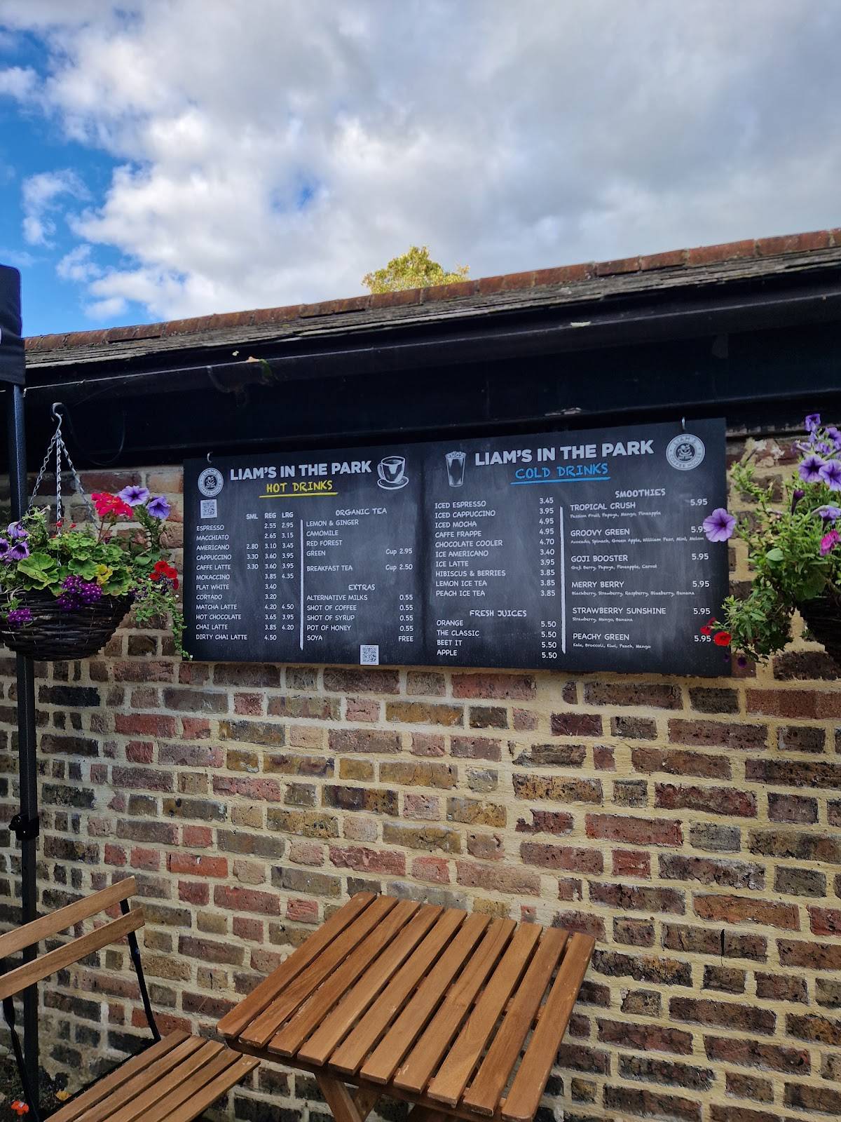 Menu at Liam's in the Park at the Good Friends Café, London