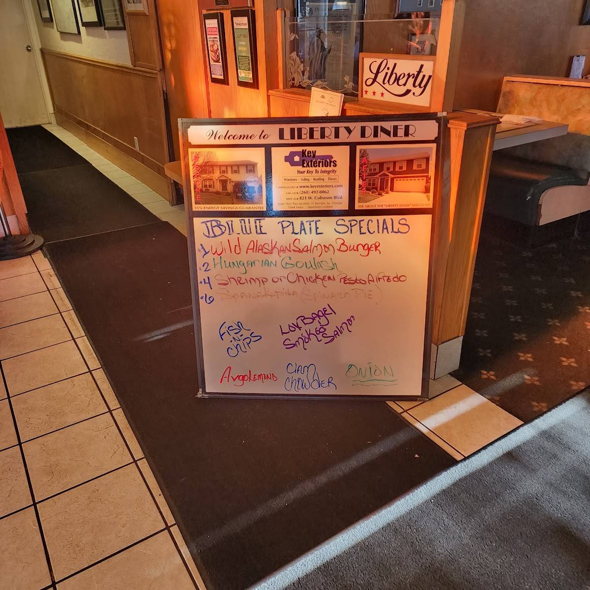 Menu at Liberty Diner restaurant, Fort Wayne, Goshen Rd