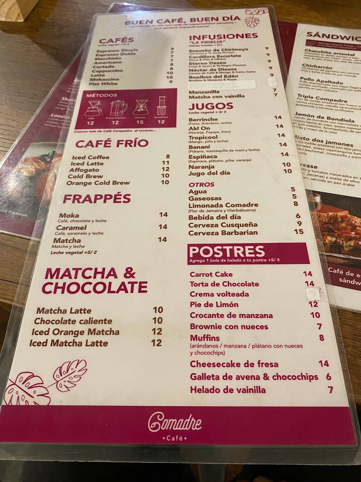Carta de Comadre Café, Pueblo Libre