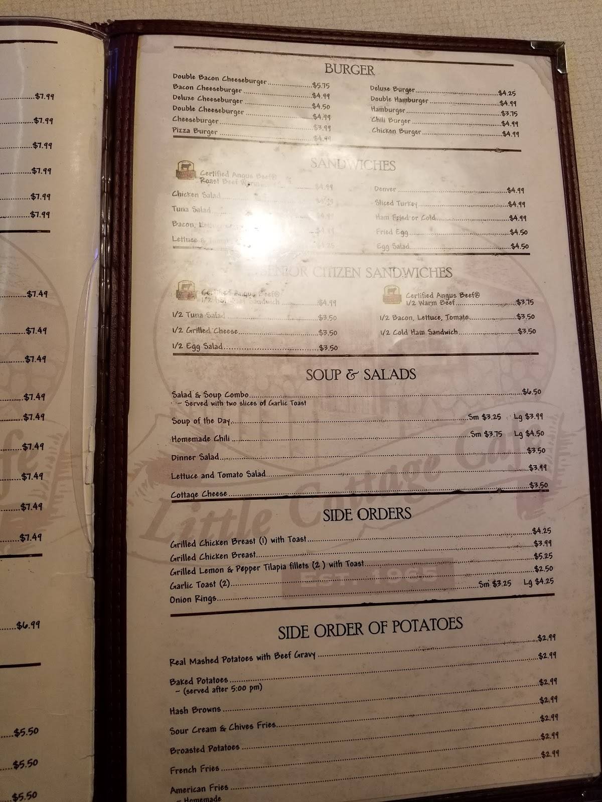 Menu at Little Cottage Café cafe, Bismarck