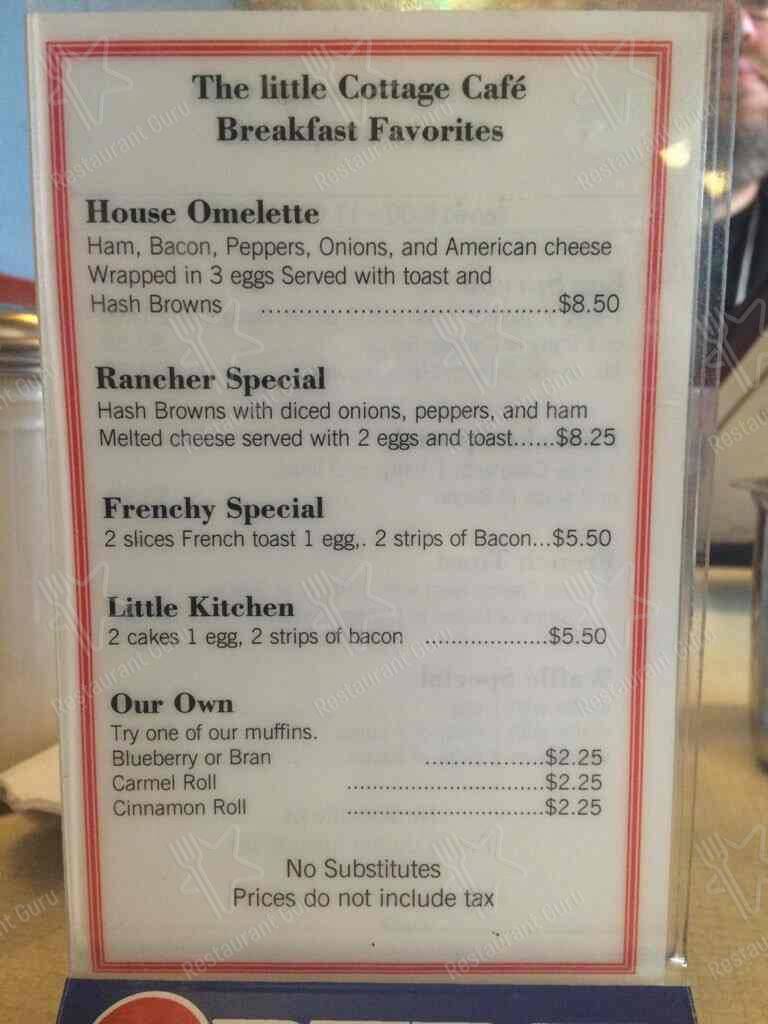 Menu at Little Cottage Café cafe, Bismarck