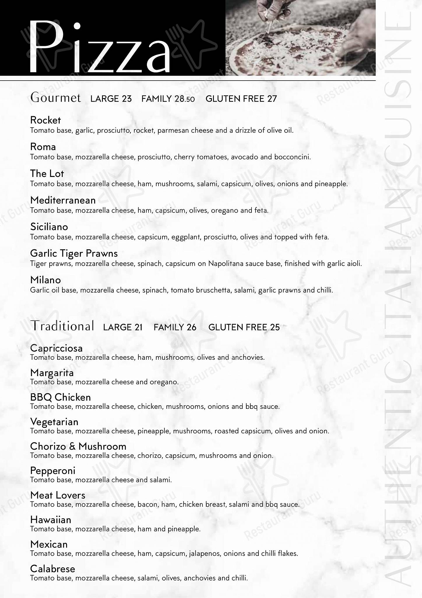 Menu at Little Italy Griffith restaurant, Griffith