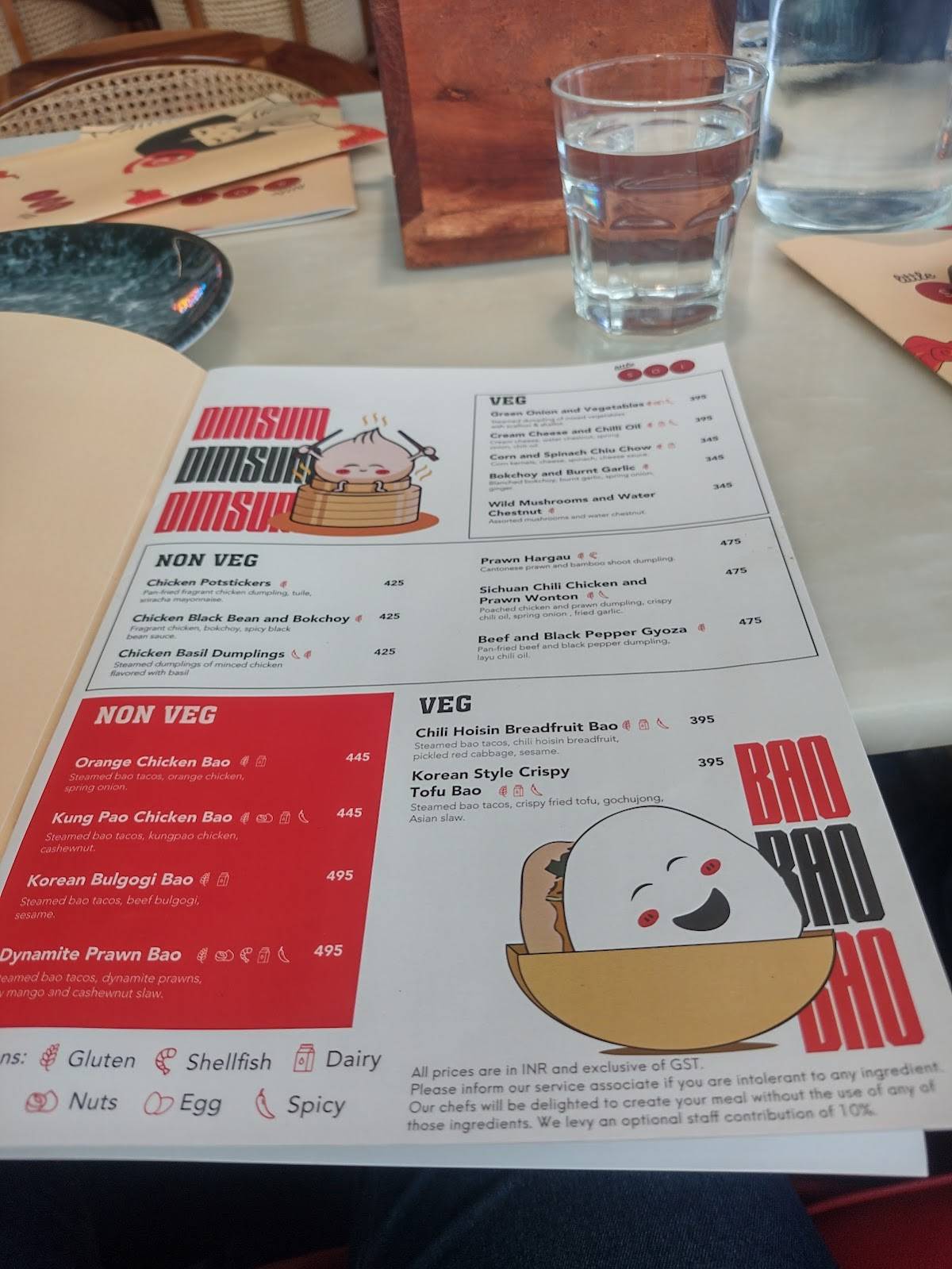 Menu at Little Soi, Chennai