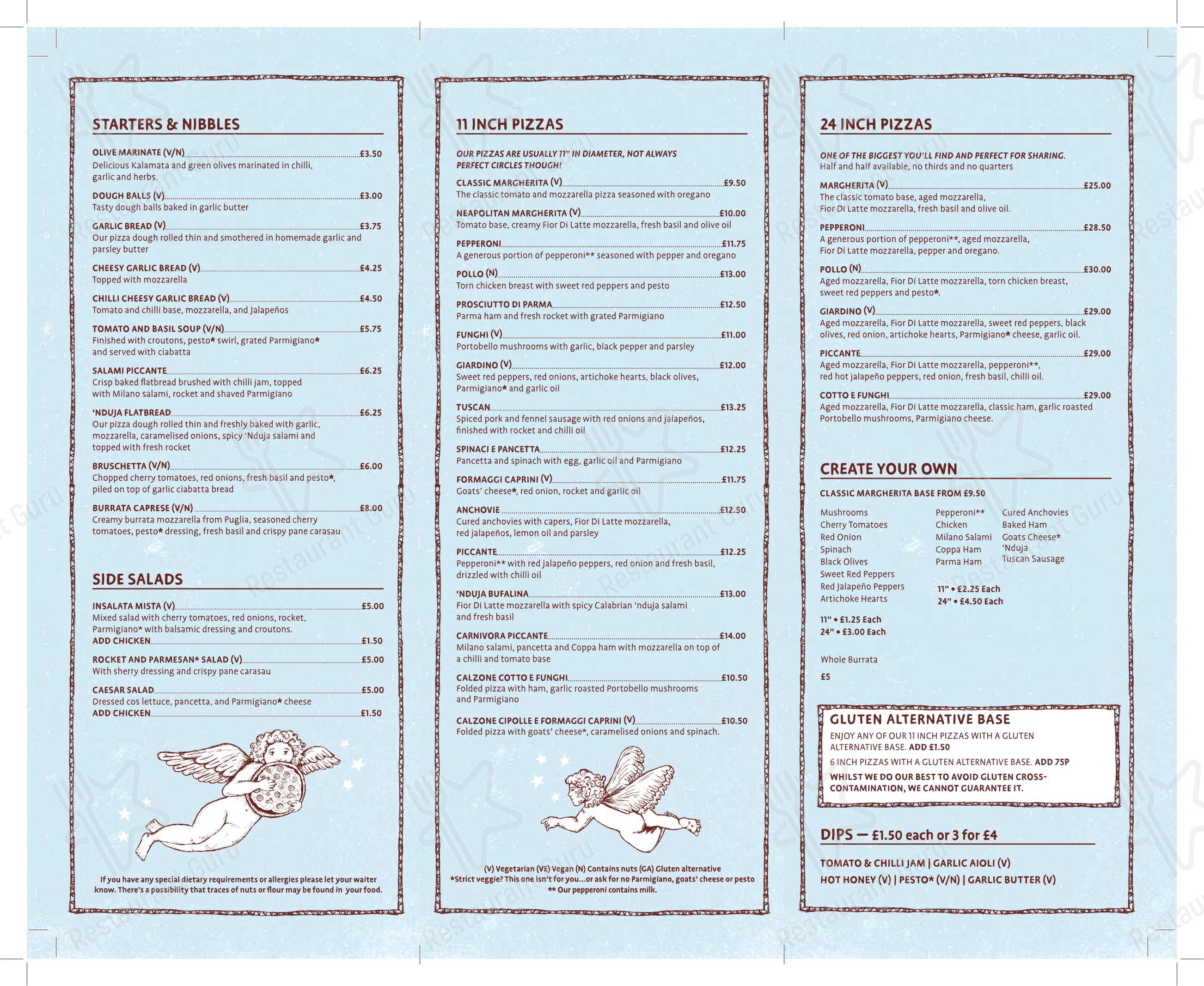 Menu at Little Wing Pizzeria, Bangor