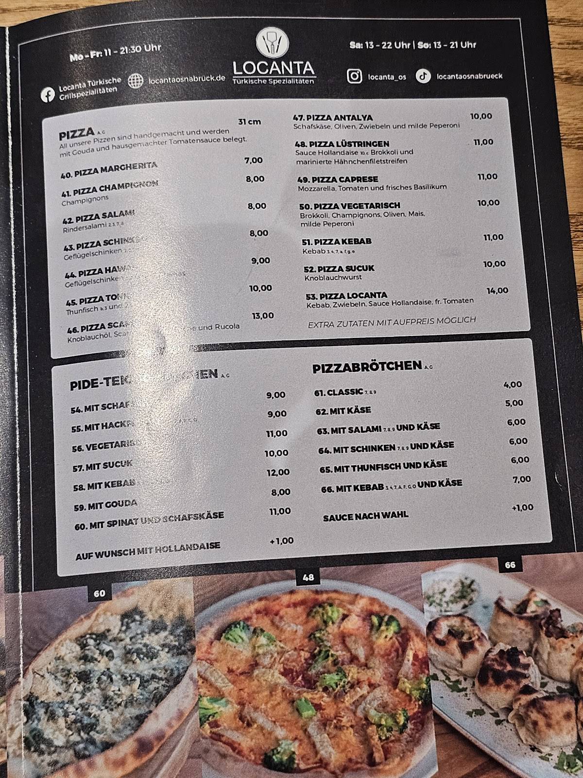 Speisekarte von Locanta Osnabrück - Türkische Spezialitäten restaurant ...