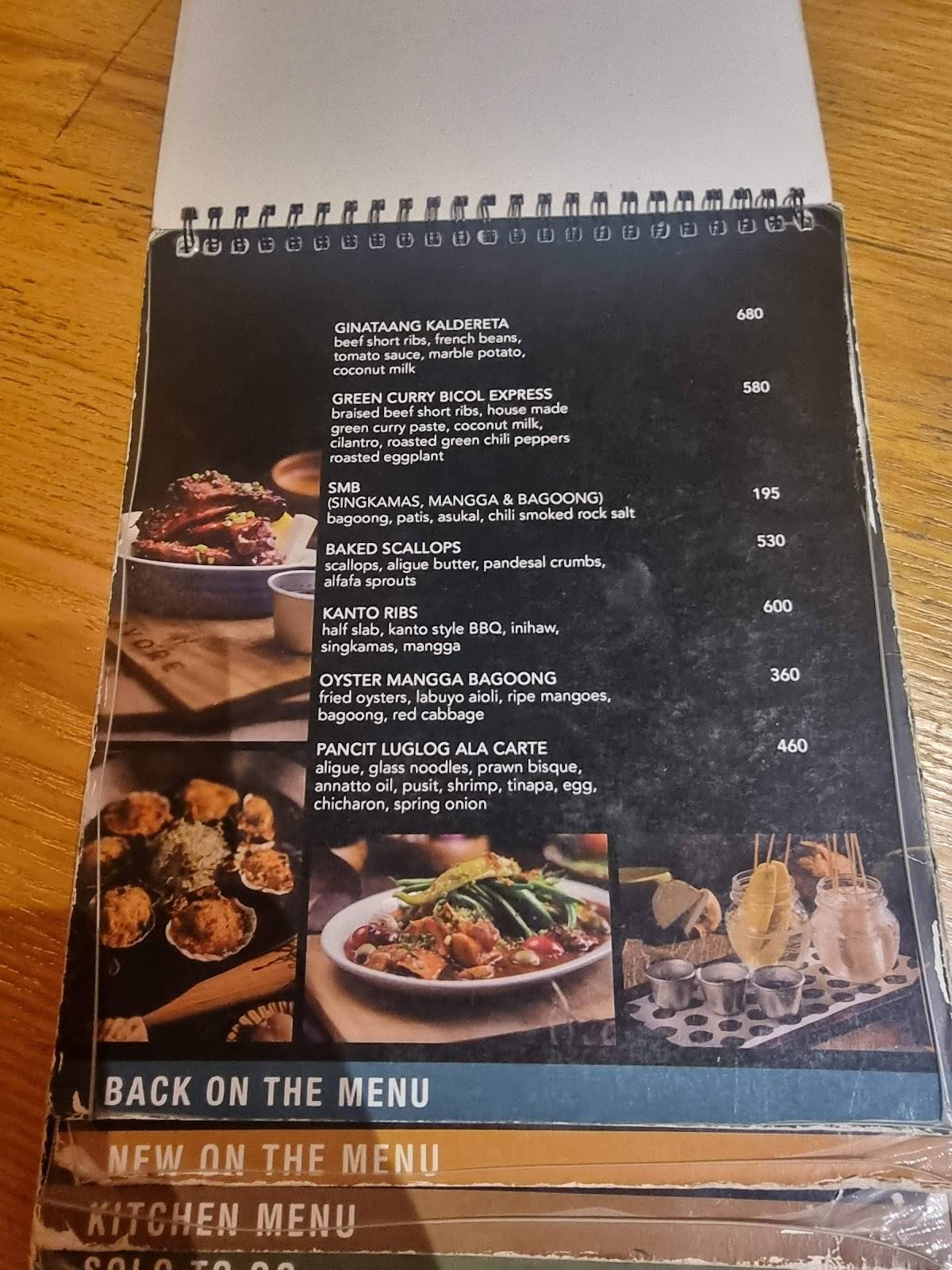 Menu at Locavore BGC restaurant, Taguig, Forbes Town Center