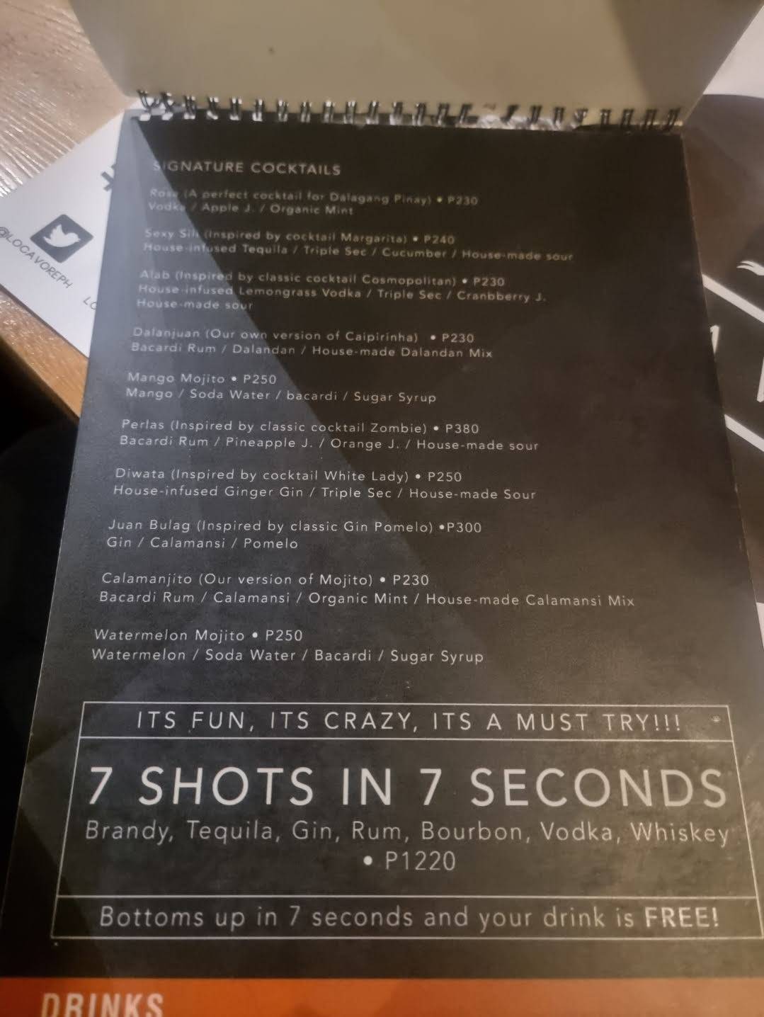 Menu at Locavore BGC restaurant, Taguig, Forbes Town Center