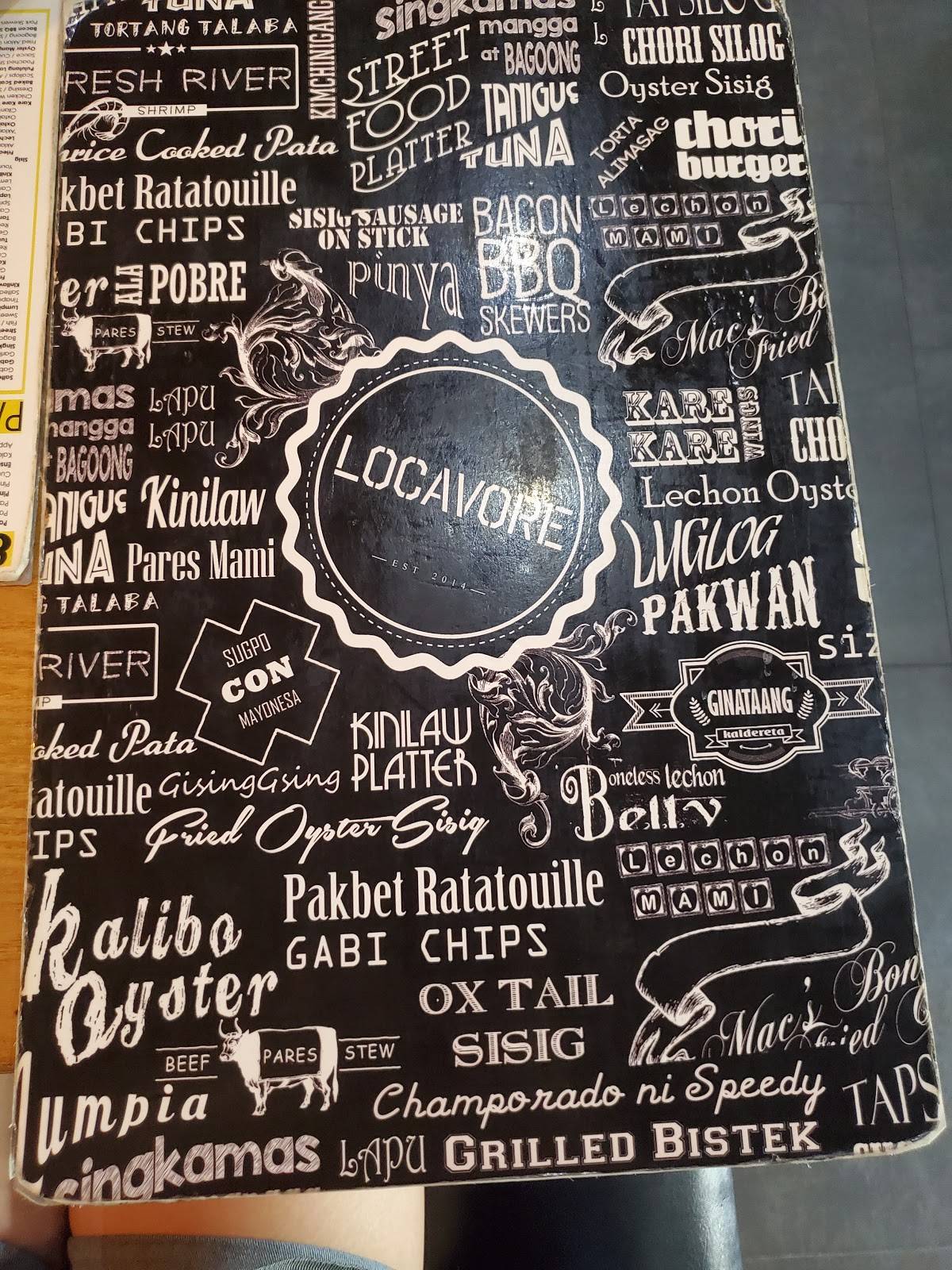 Menu at Locavore BGC restaurant, Taguig, Forbes Town Center