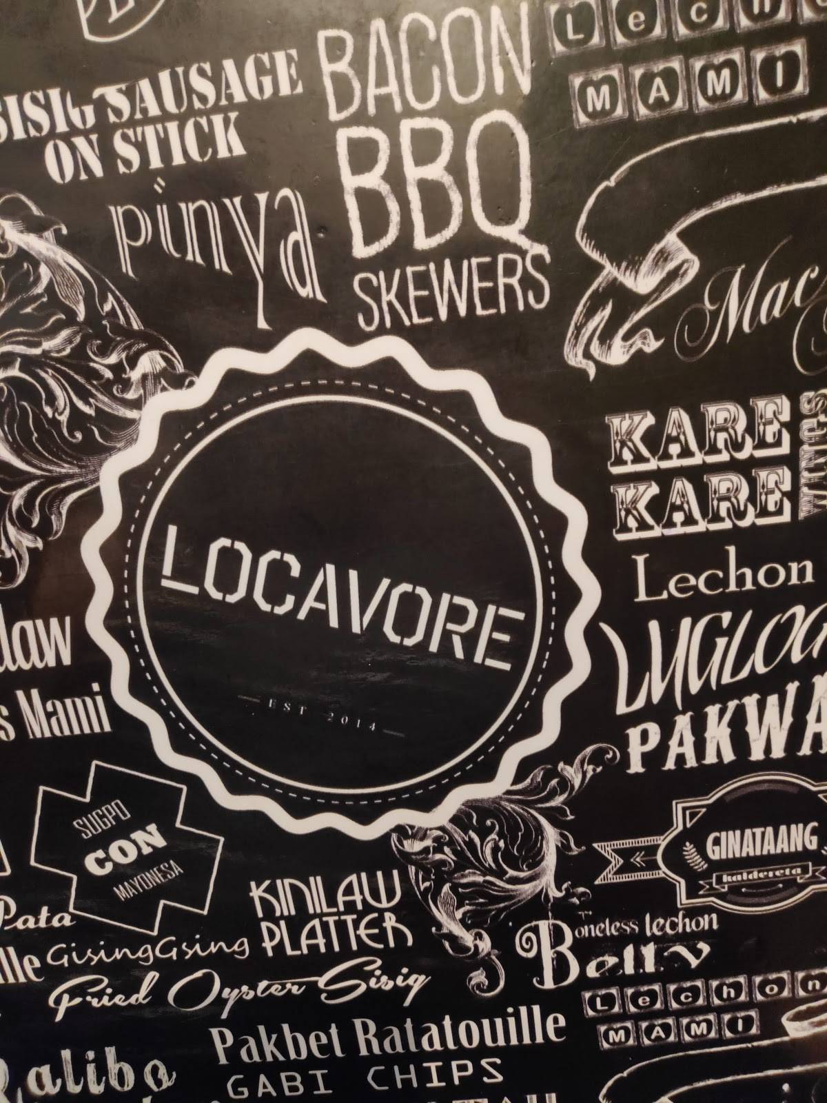 Menu at Locavore Eastwood restaurant, Quezon City