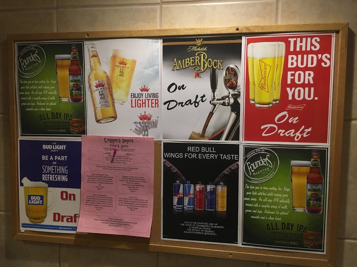 Menu at Logger's Depot pub & bar, West Branch