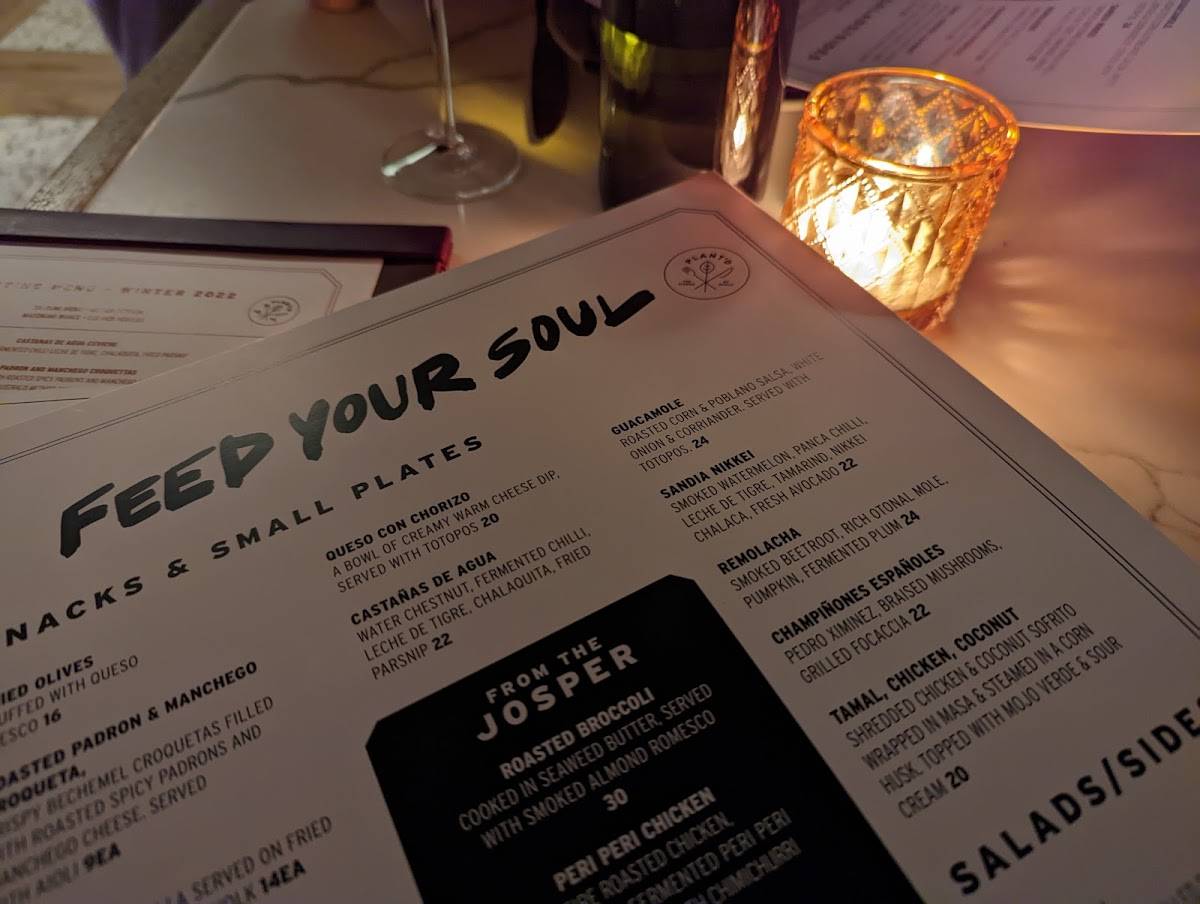 Menu at Lona Misa restaurant, South Yarra