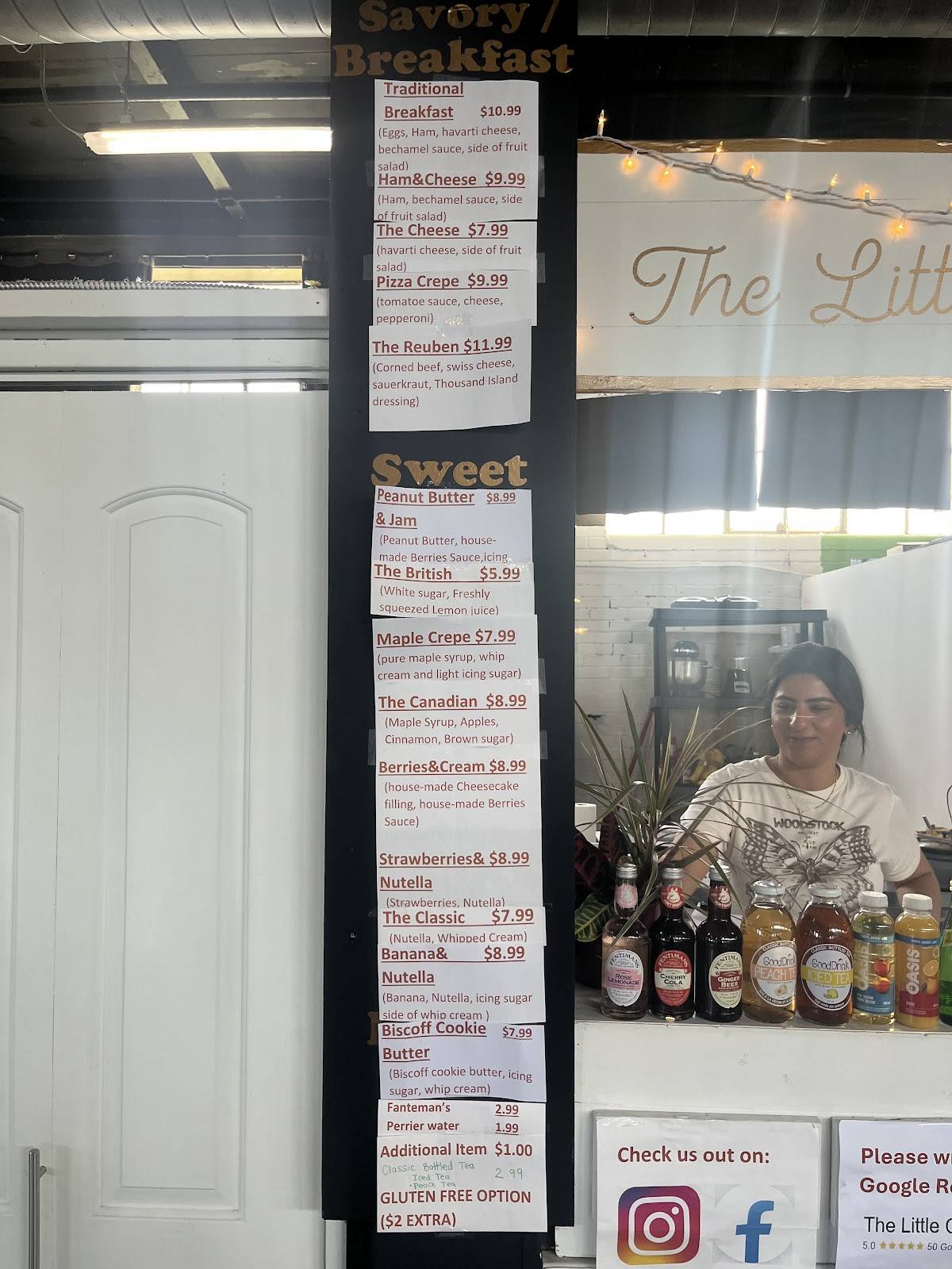 Menu at The Little Crepe Shop restaurant, London