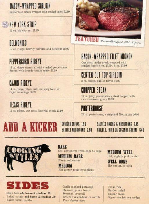 Menu at Lone Star steakhouse, Thornton, 237 E 120th Ave