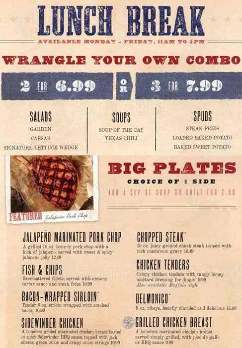 Menu at Lone Star steakhouse, Thornton, 237 E 120th Ave