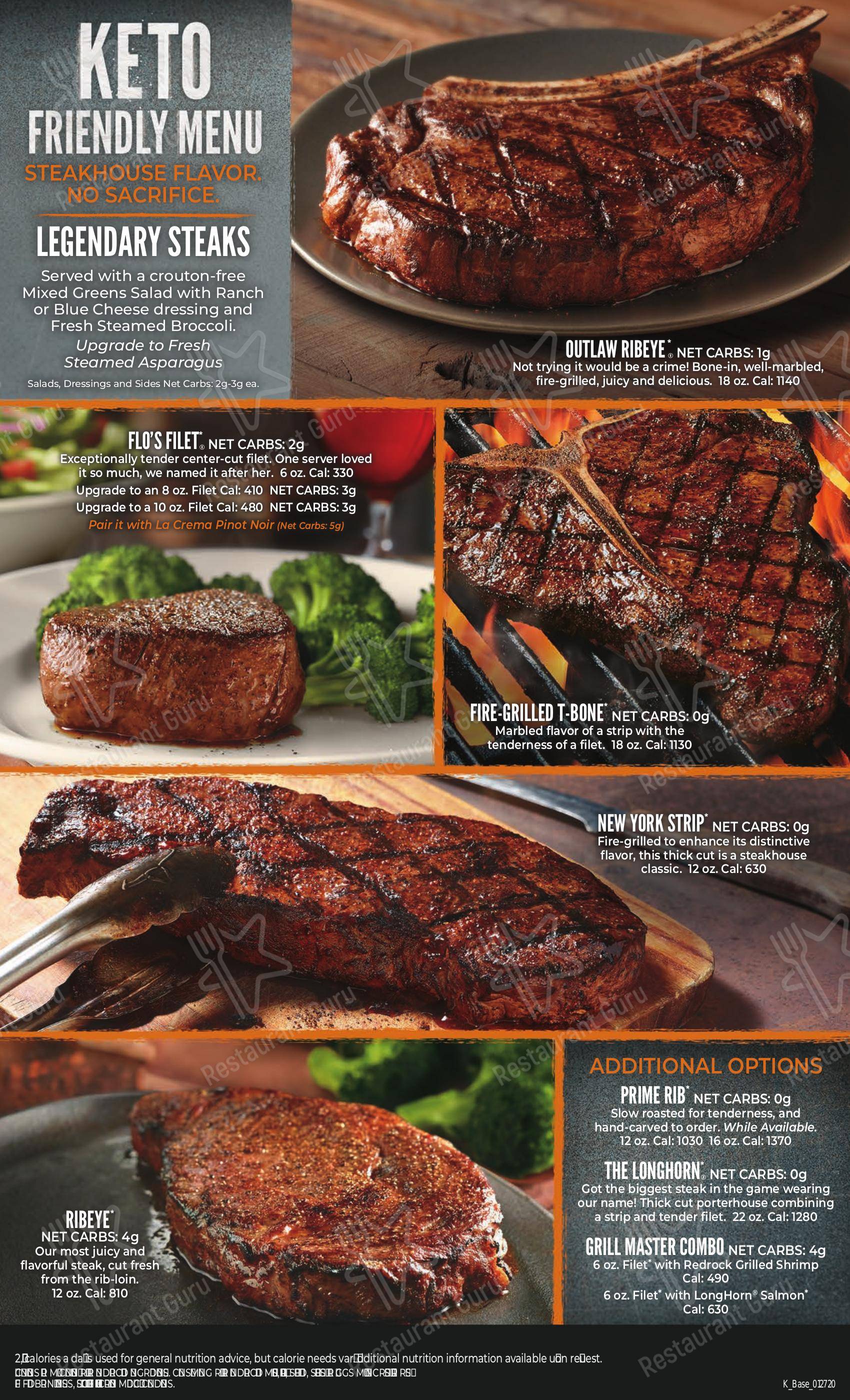 Menu at LongHorn Steakhouse, Hot Springs