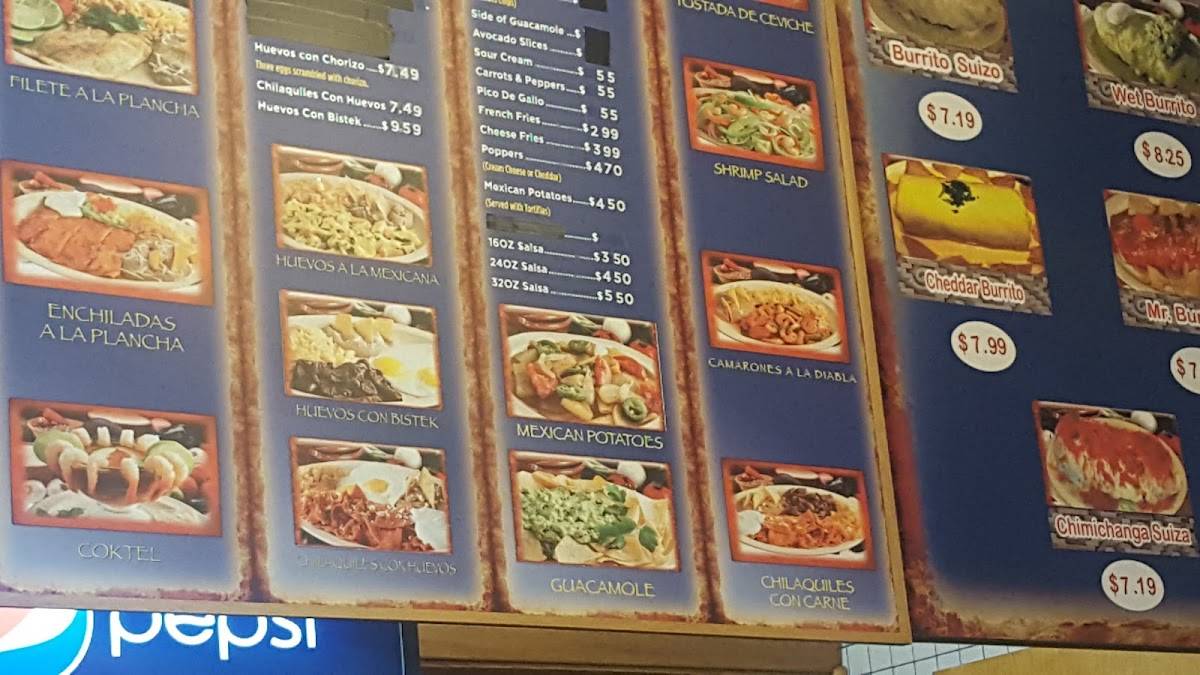 Menu at Los 3 Burritos restaurant, Diamond, E Division St