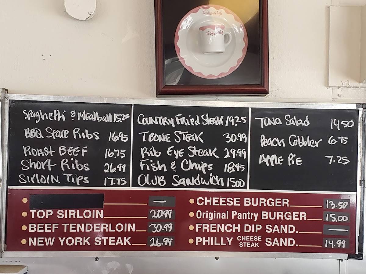 Menu at The Original Pantry Cafe, Los Angeles