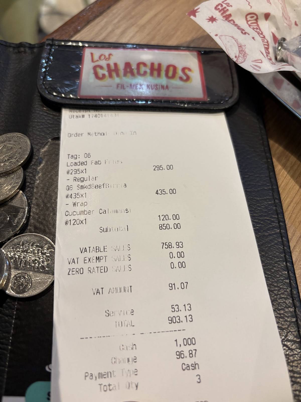 Menu at Los Chachos Fil-Mex Kusina restaurant, Pasig