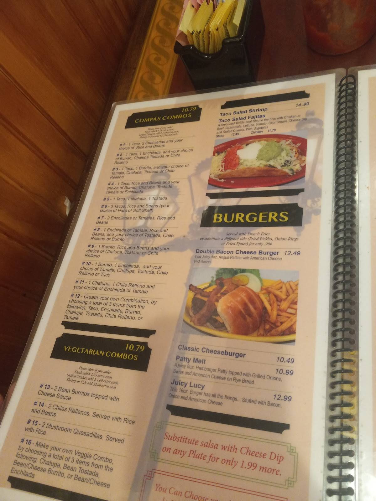 Menu at Los Compas Mexican Restaurant, Independence, 18009 E US Hwy 24