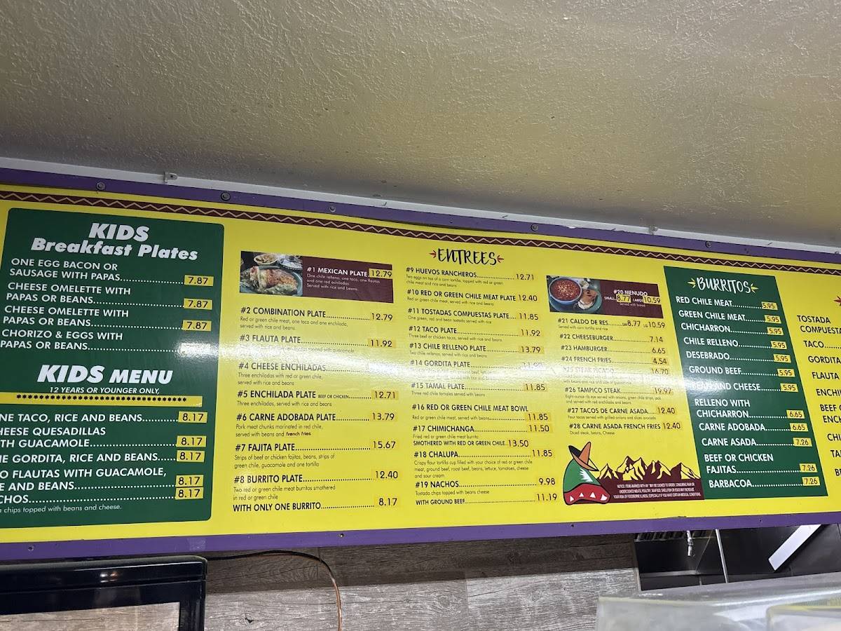 Menu at Los Compas restaurant, Las Cruces, 603 S Nevarez St