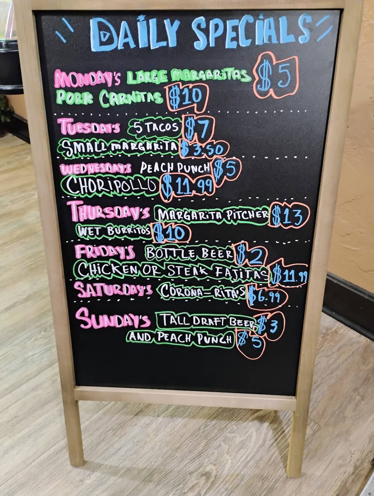 Menu at Los Venados Mexican Restaurant Grill & Cantina, Zoar
