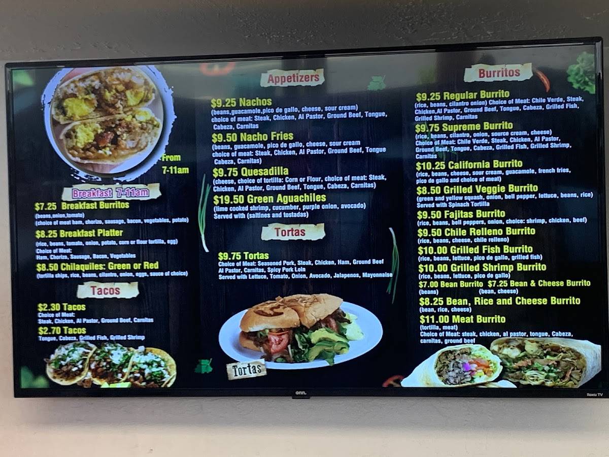 Menu at Los 2 Carnales Mexican Restaurant, Oakhurst