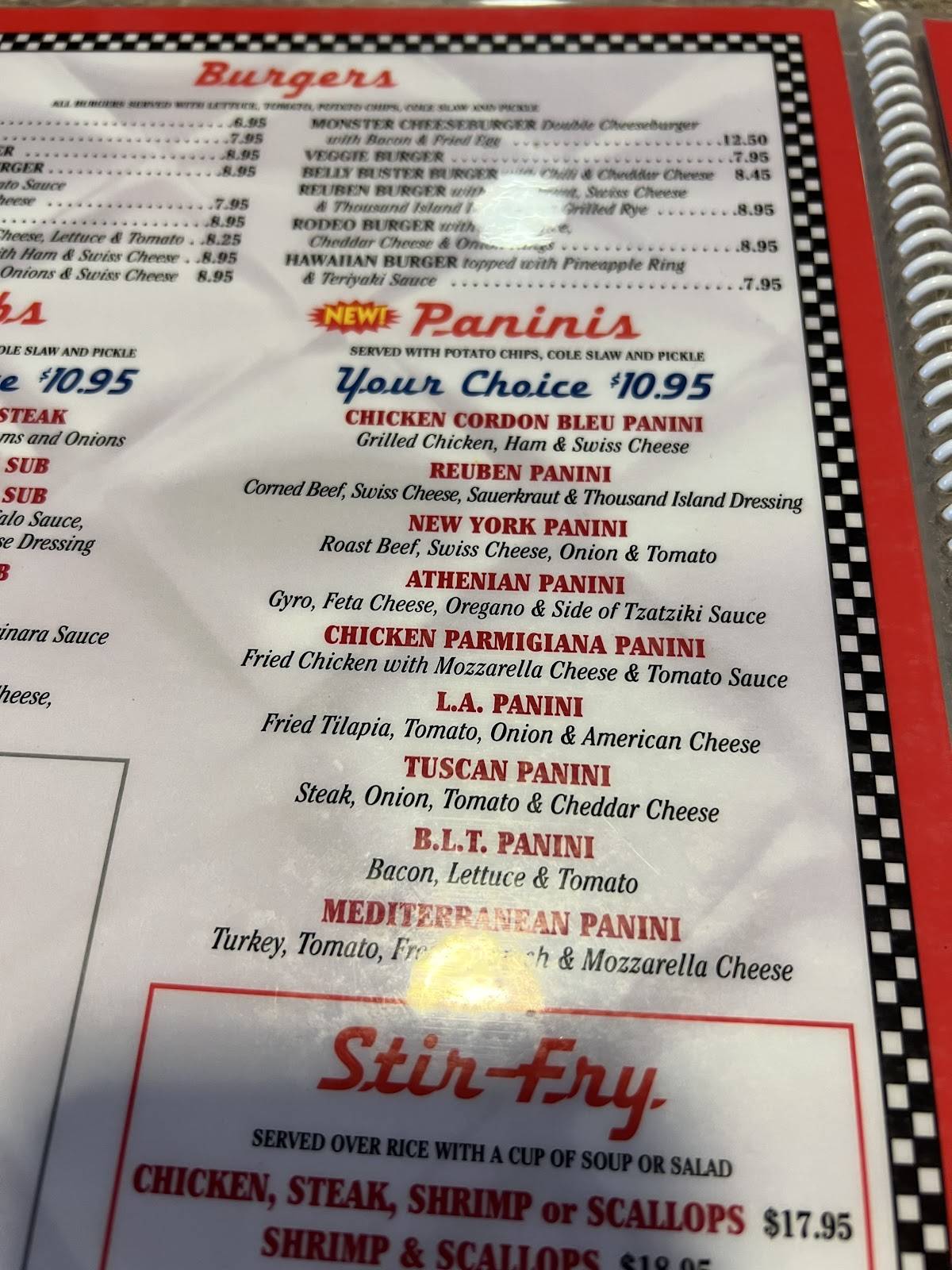 Menu at Lower Allen Diner restaurant, Camp Hill