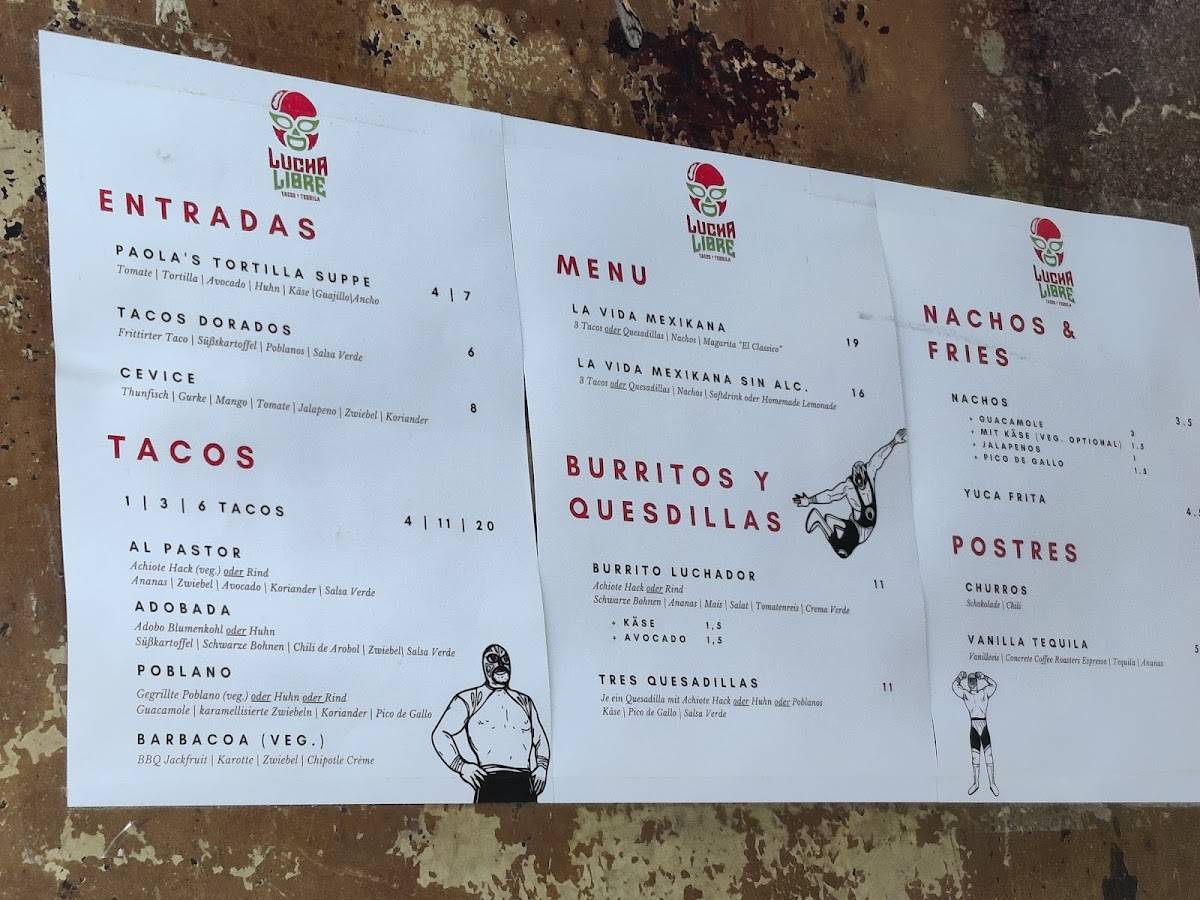 Speisekarte von Lucha Libre restaurant, Mannheim