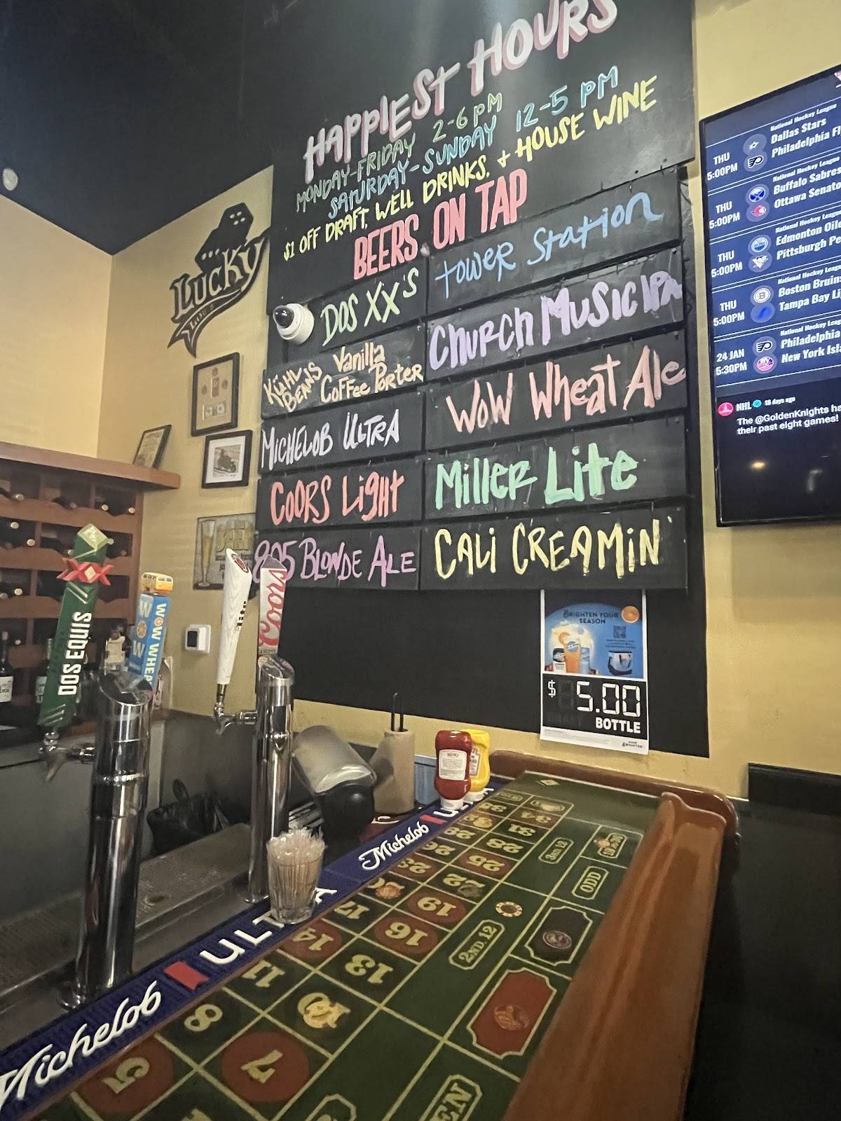 Menu at Lucky Lou's pub & bar, Mesa