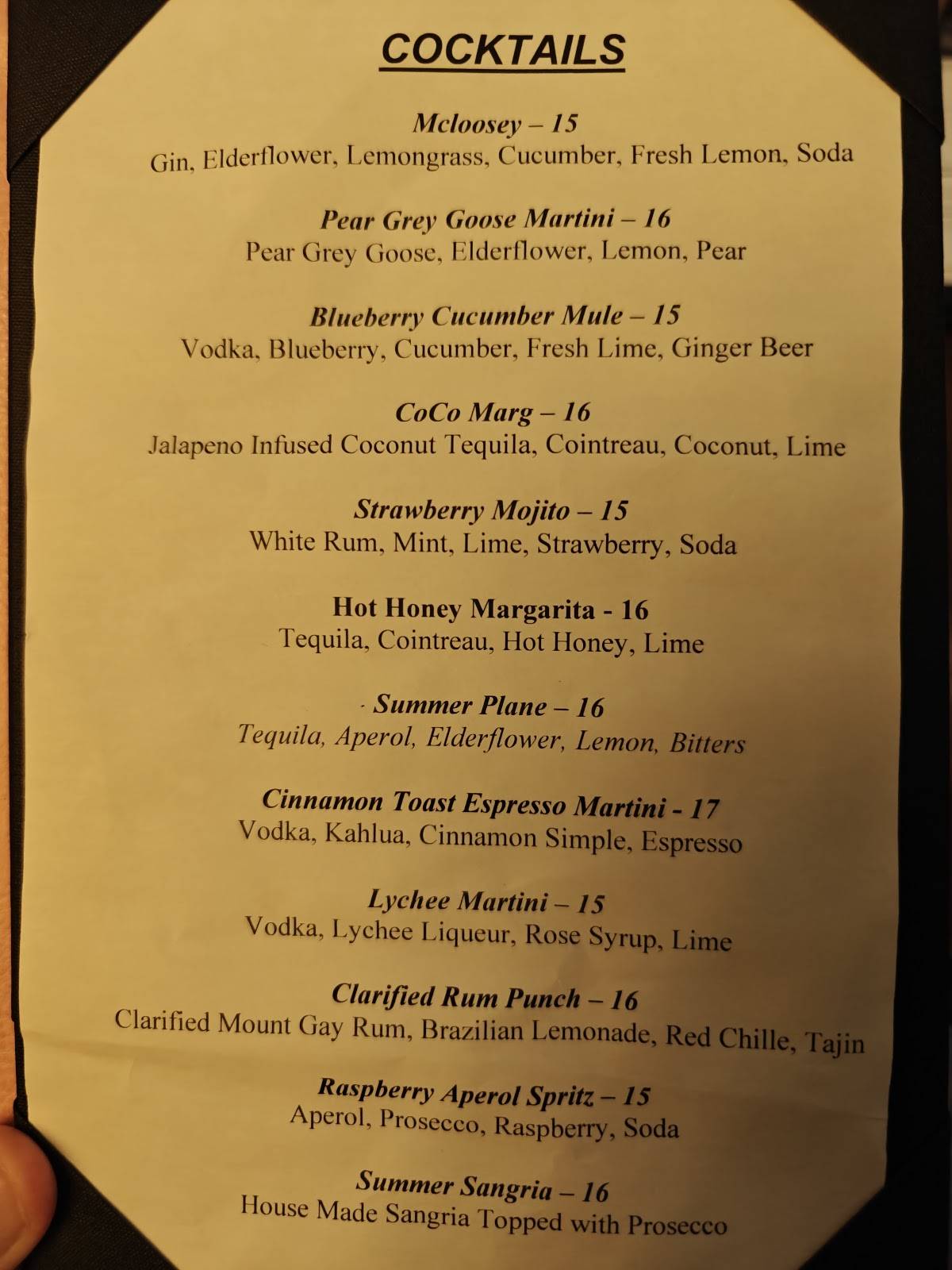 Menu at Lucy's Pizza & Cocktails pub & bar, London