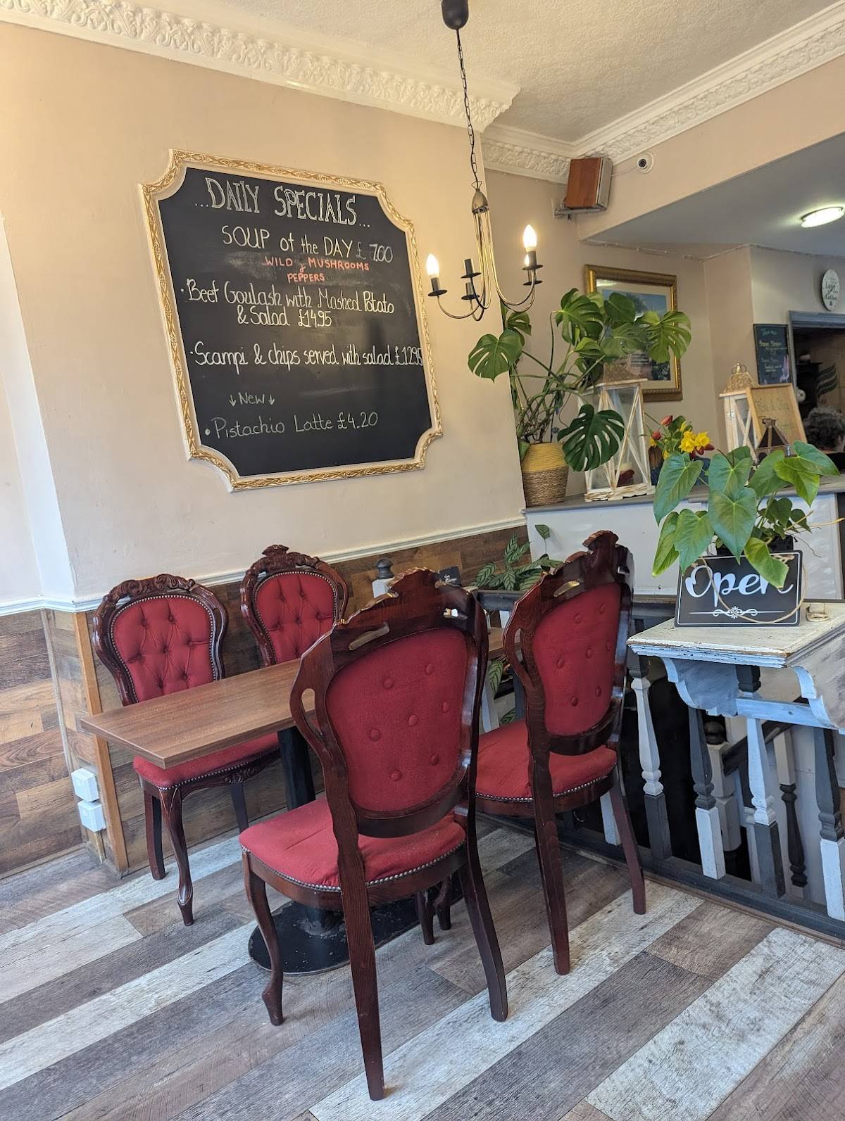 Menu at M & J Bistro cafe, Conwy