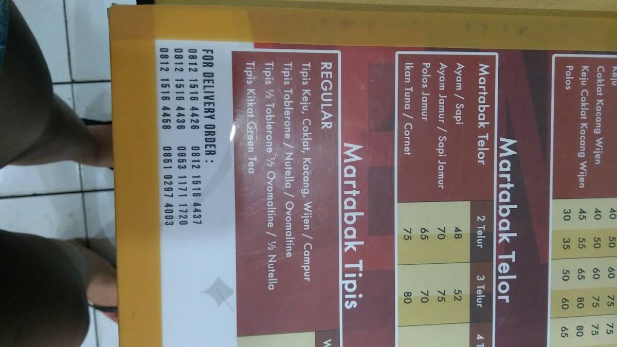 Carta del restaurante Martabak Mickey Gading Serpong, Curug Sangereng
