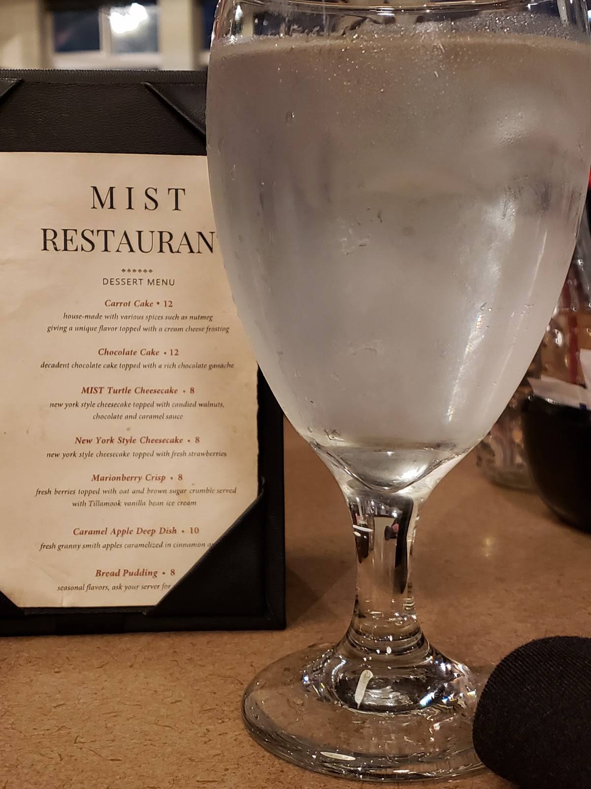 Menu at MIST Restaurant & Lounge, Lincoln City