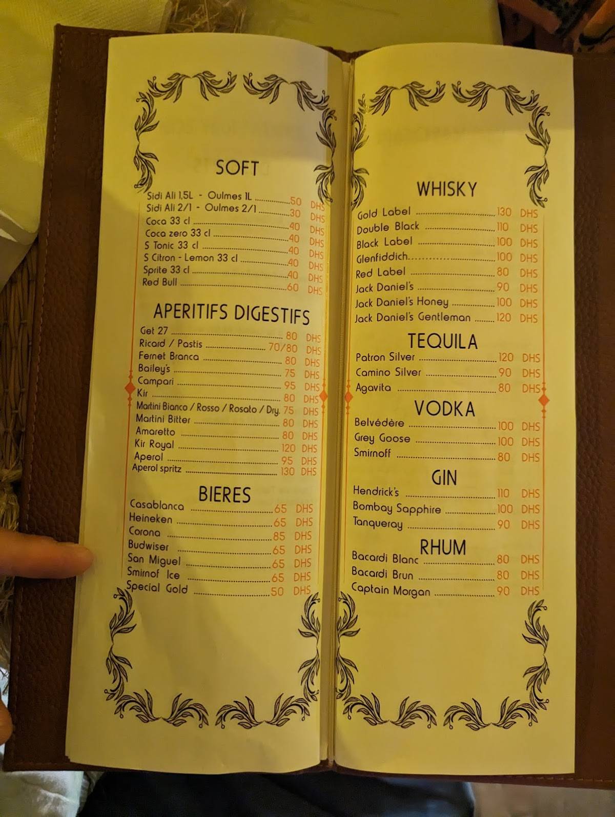 Carta del restaurante MK Rooftop Marrakech, Marrakech