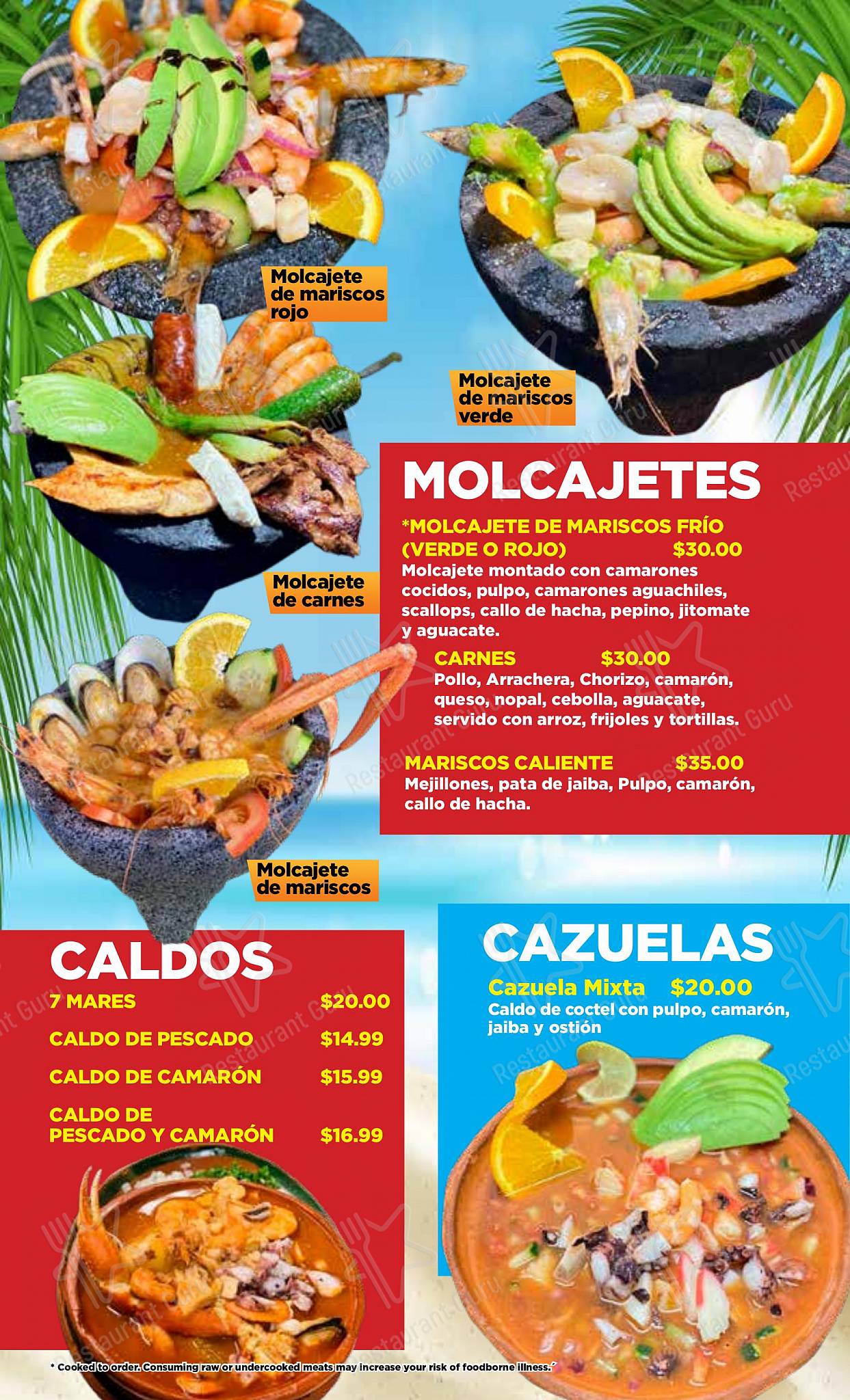Carta de MR. CAMARON Bar & Grill, Kent