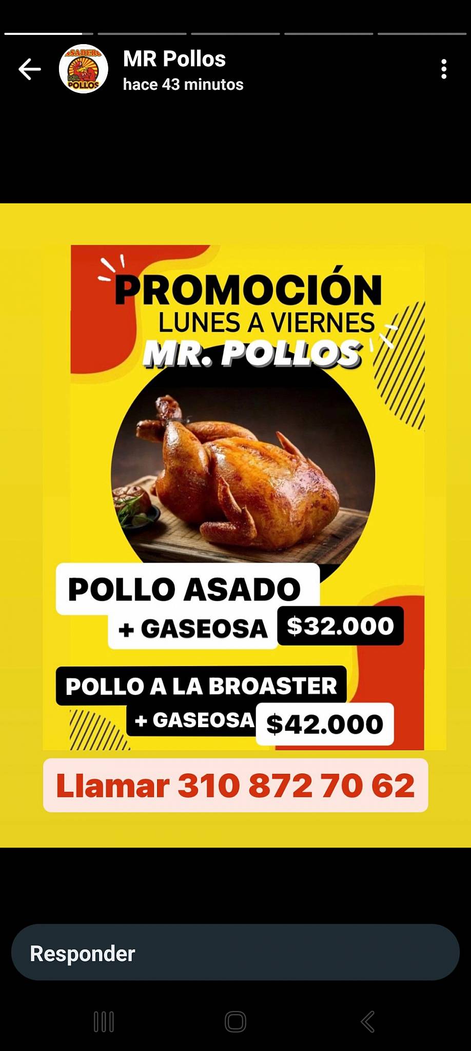 Carta del restaurante MR POLLO POLLO ASADO PIEDECUESTA- ASADERO DE ...