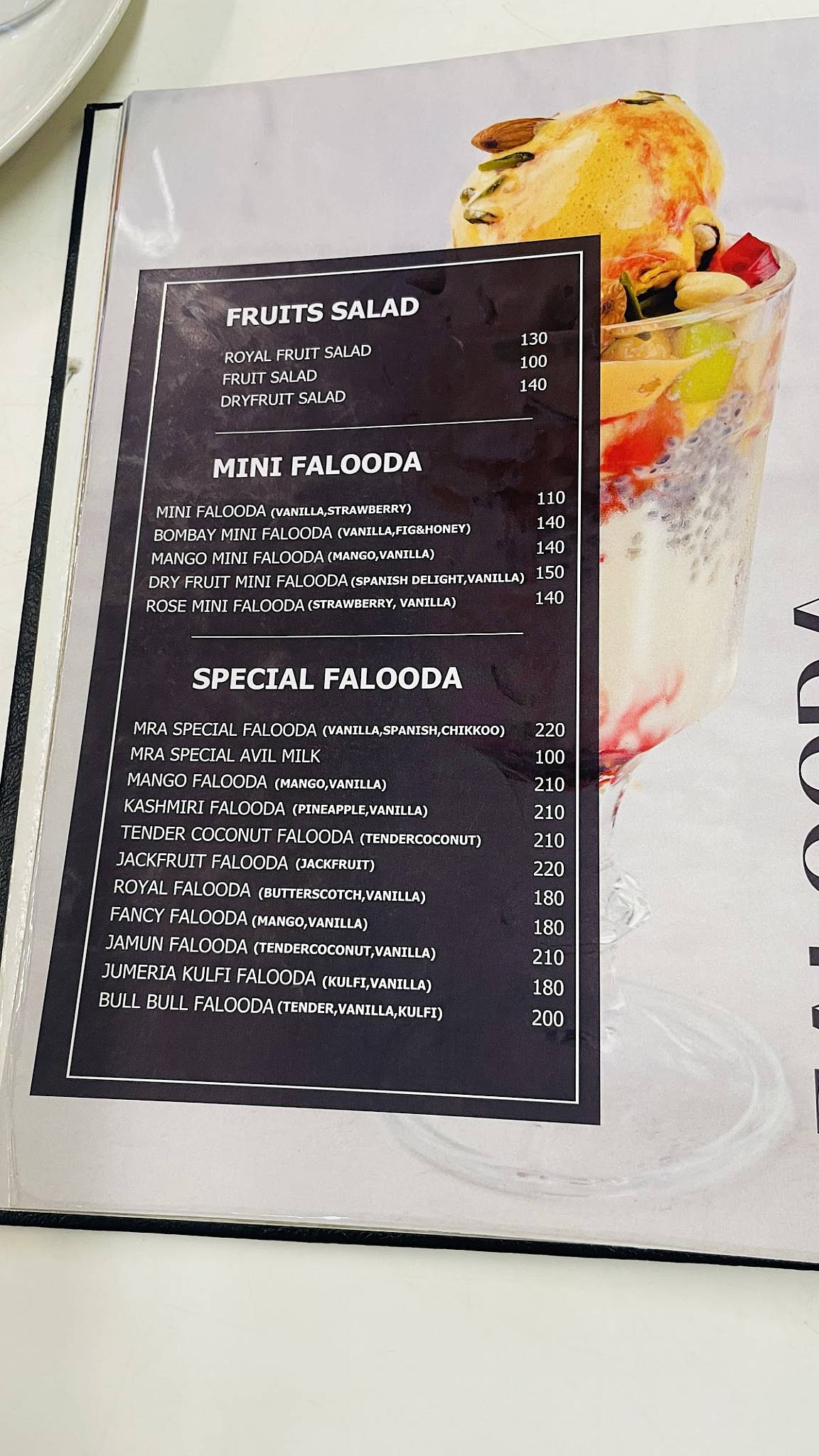 Menu at MRA Bakery & Restaurant (Vadakara), Vadakara