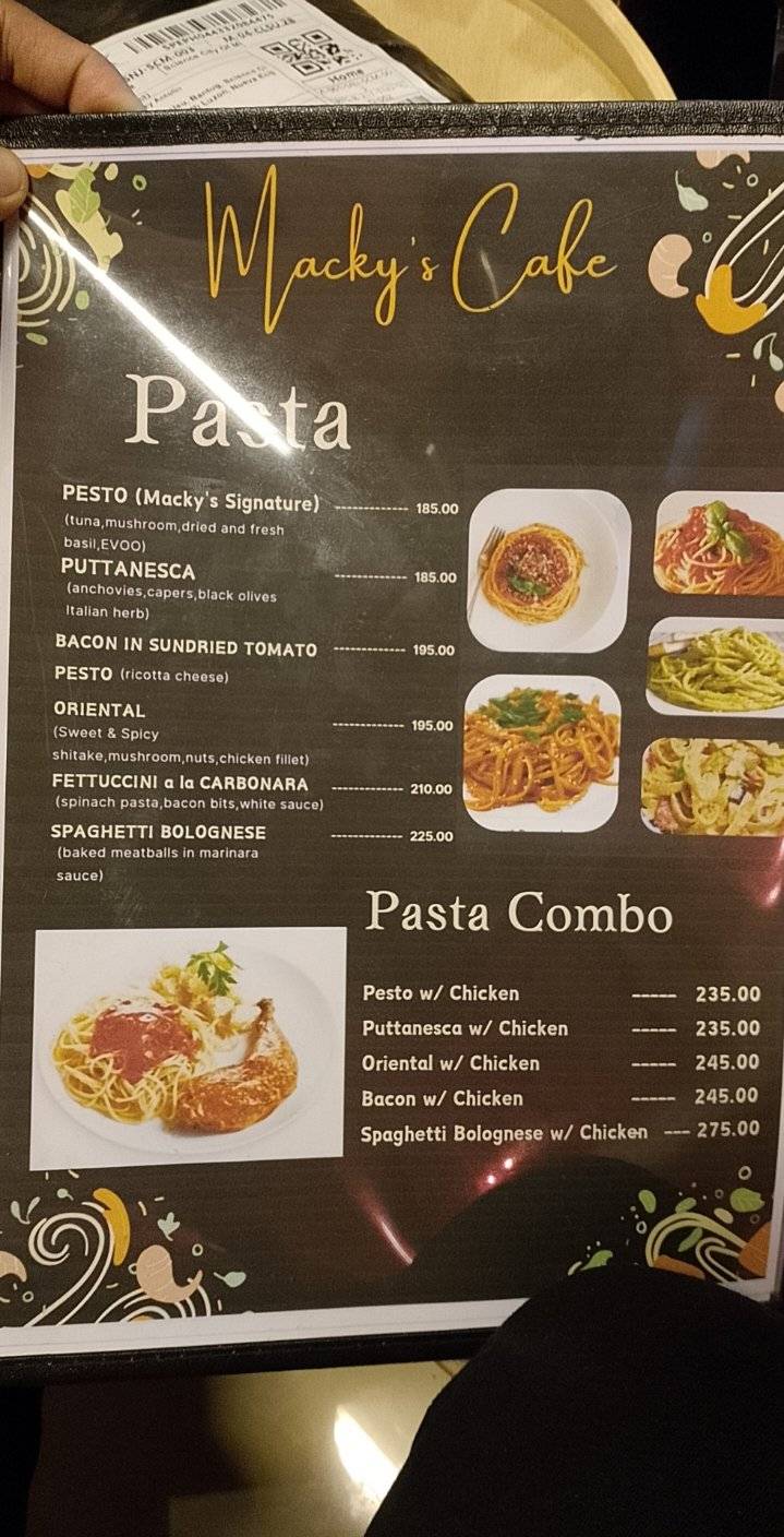 Carta de Macky's Cafe, Muñoz de Nueva Écija