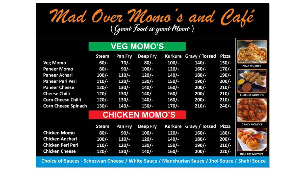 Menu at Mad Over Momos and Cafe, Thane