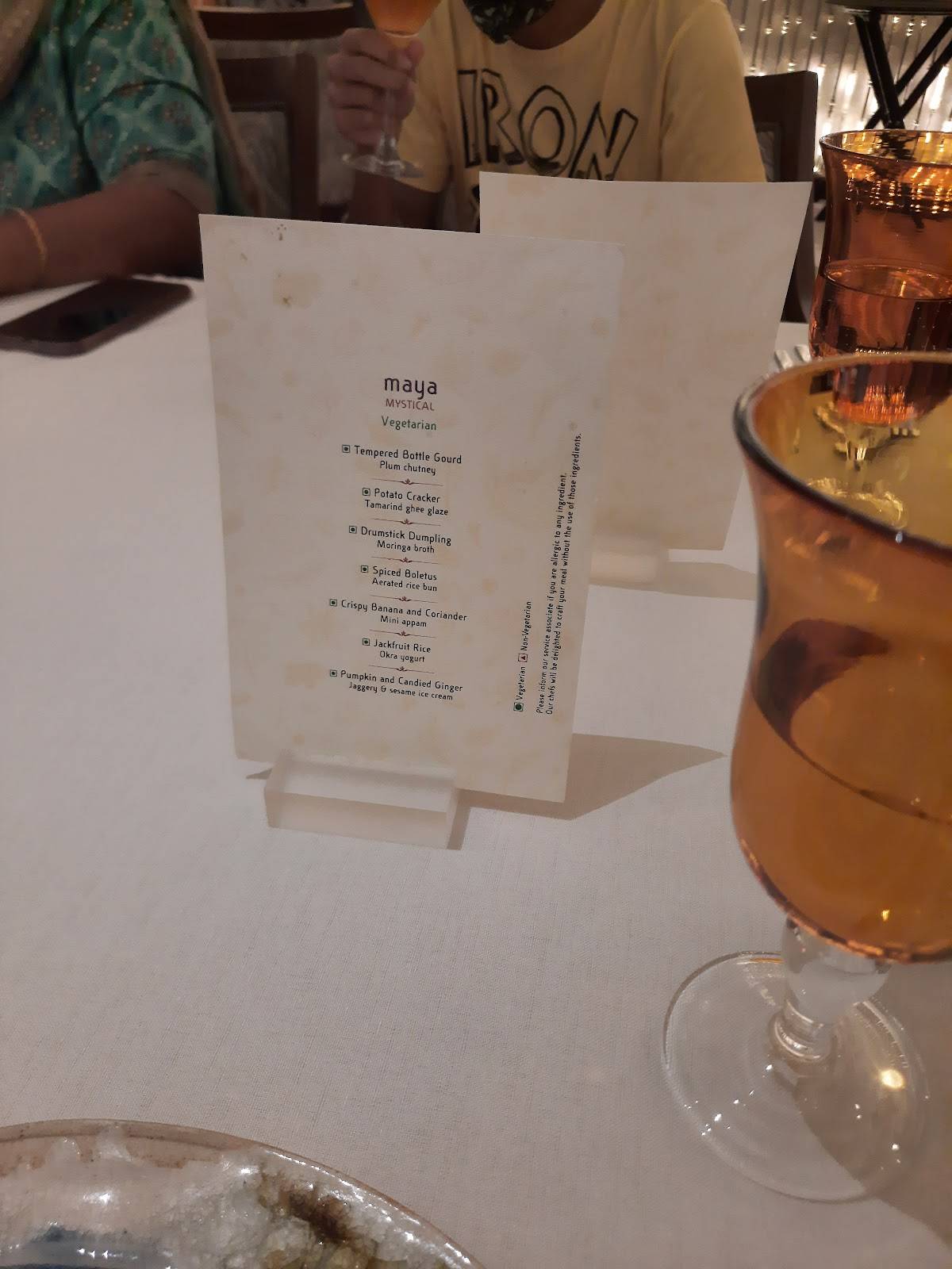 Menu at Madras Pavilion, Chennai, ITC Grand Chola