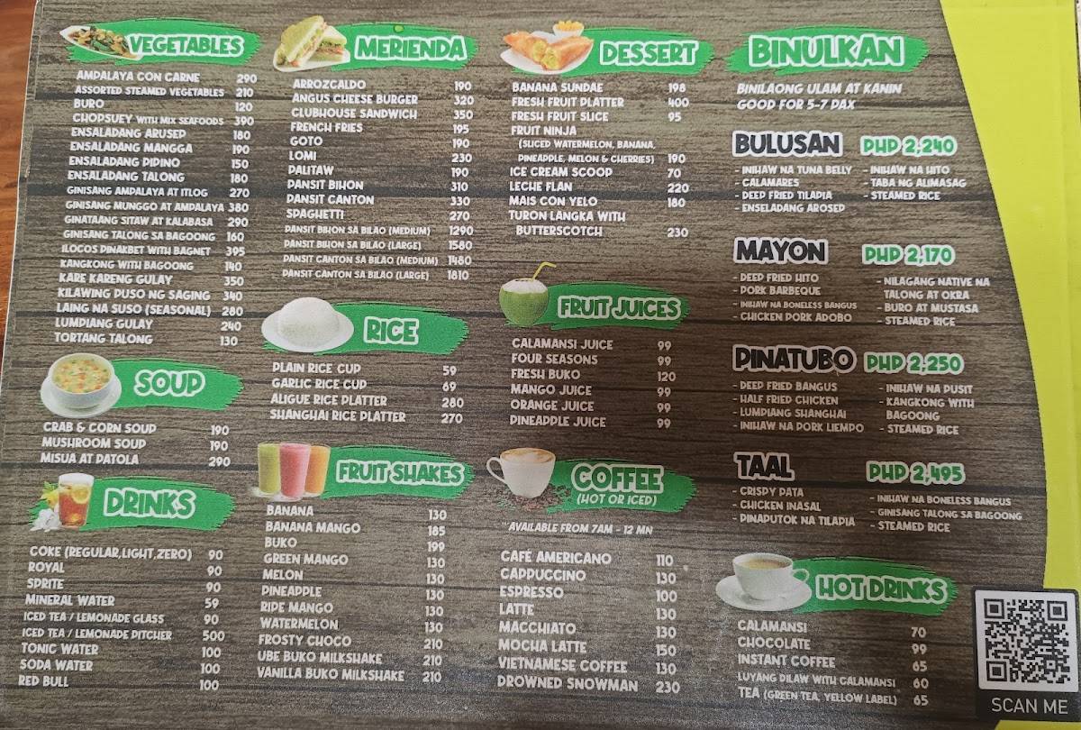 Menu at Magic Lagoon Bar, Subic Bay Freeport Zone, Bldg. 716