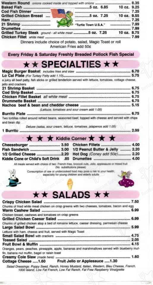 Menu at Magic Wand Restaurant, Churubusco