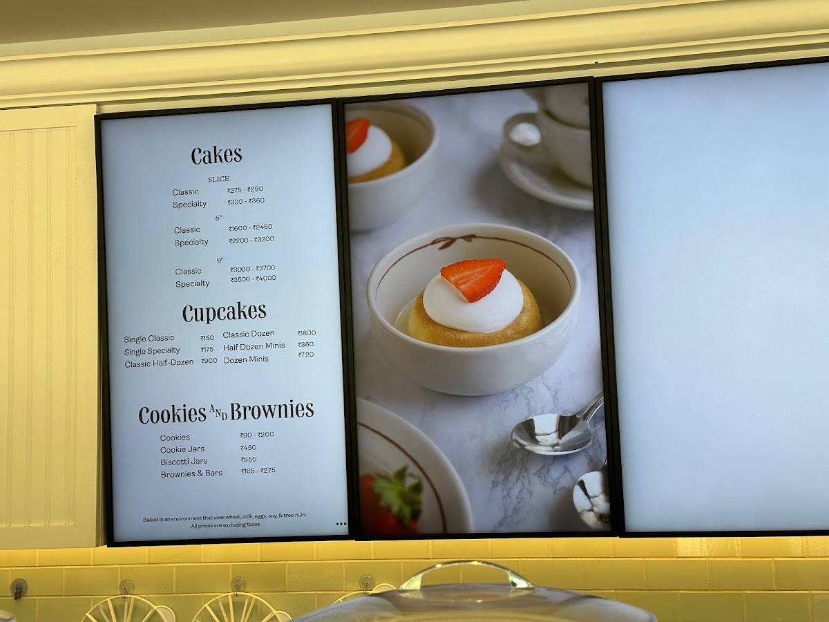 Menu at Magnolia Bakery, Hyderabad