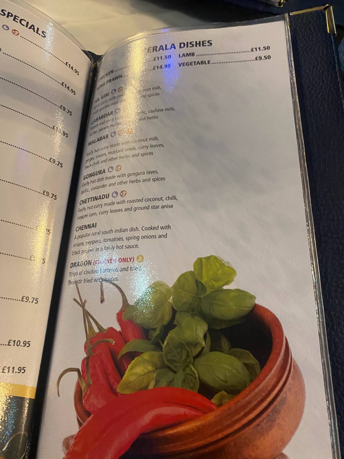 Menu at Maharaaj restaurant, Metheringham